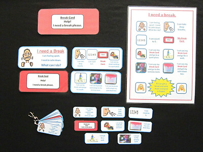 'I NEED A BREAK' Autism PECS Visual Behaviour Cards Dementia SEN ...