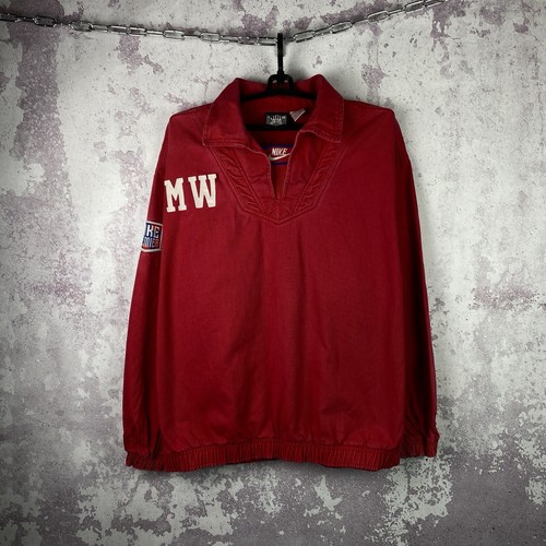 Vintage Nike 90s Jacket Nike Premier Drill Y2K Long Sleeve Cotton Red ...
