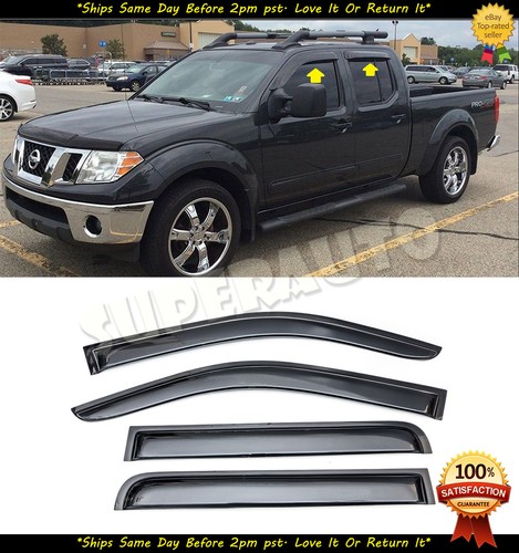For 2005-2018 Nissan Frontier Crew Cab 4PC Window Visor Rain Guard 06 ...