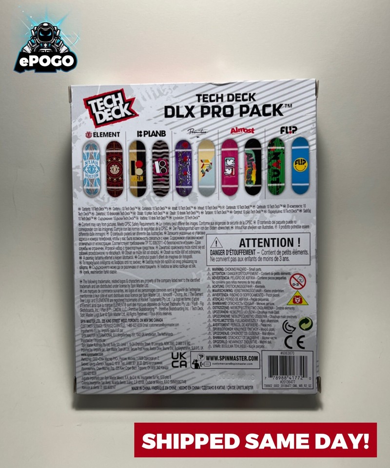 Tech Deck DLX Pro Pack 10 Skate Boards Included Fingerboard Toy NEW ...