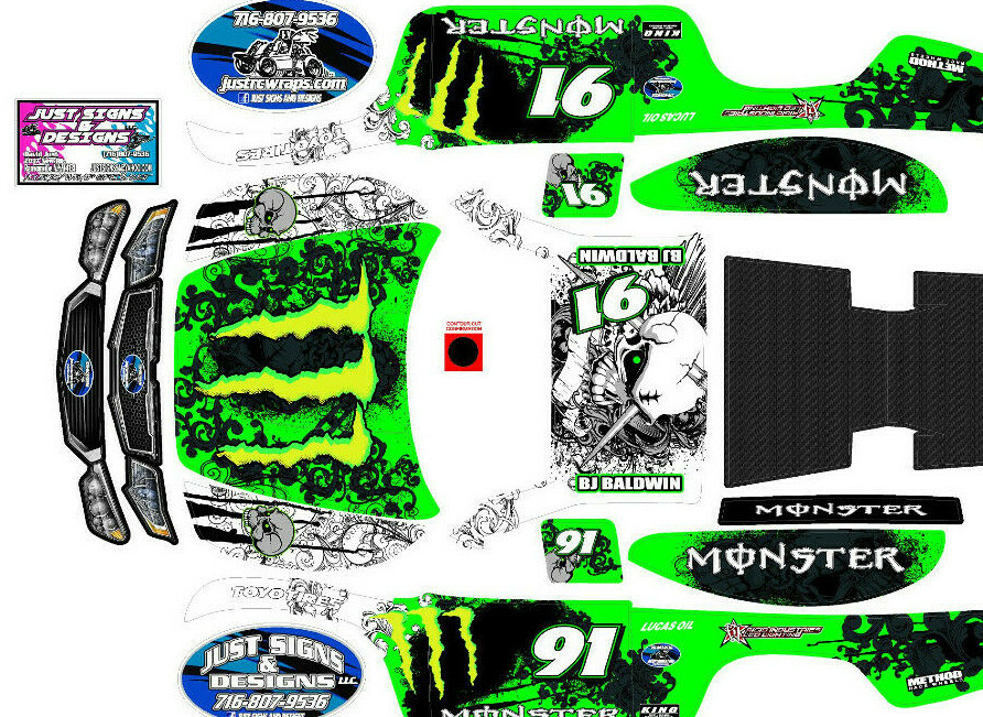 TROPHY TRUCK green Theme wrap decals stickers STOCK 2WD BODY | eBay