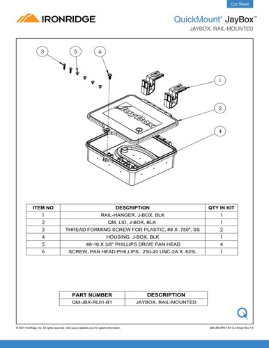 IronRidge QM-JBX-RL-01-B1 JayBox Rail-Mounted Junction Box | eBay