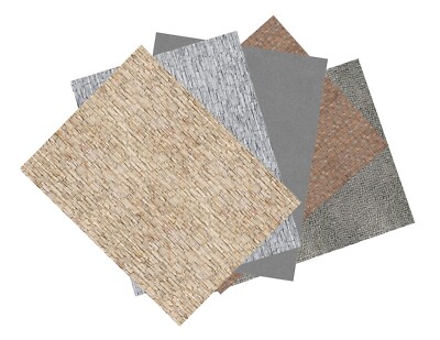 O Scale Stone Model Train Scenery Sheets – 5 Variety Pack - 1 of Each ...