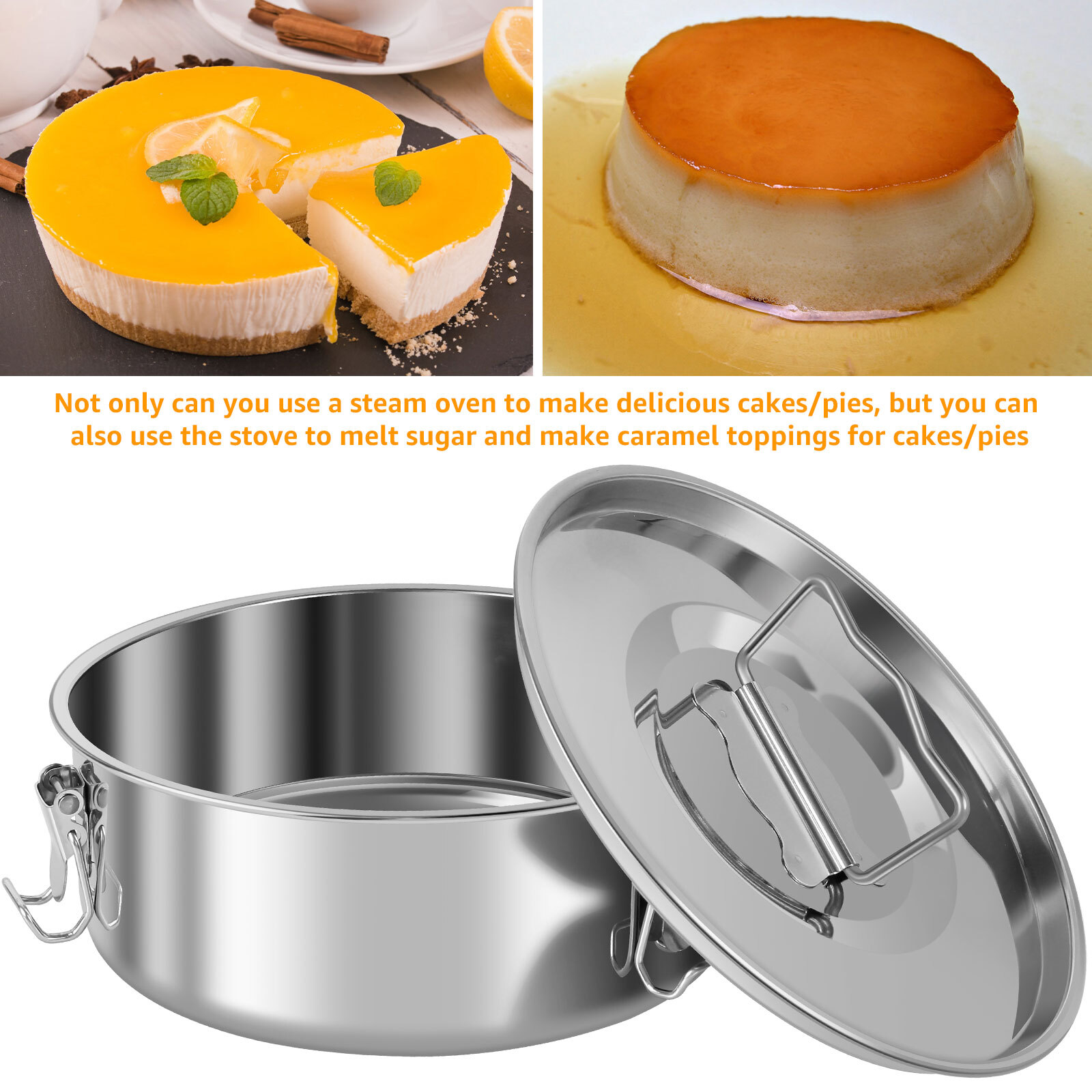 7.5" Flan Mold for Fast Pot 6QT to 8QT 304 Stainless Steel Flan Pan ...