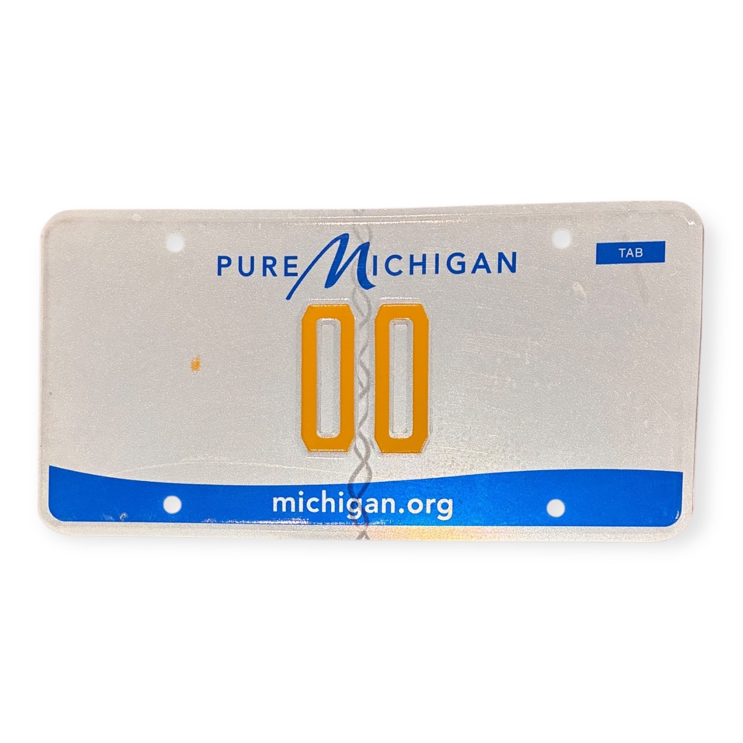 PURE GRAPHIC INK TEST SAMPLE AUTO LICENSE PLATE " 00 " WITH YELLOW ...