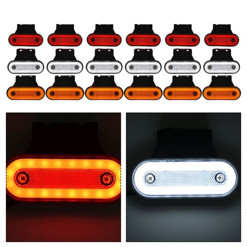 6PCS LED Guide Lights for 12V 24V Oval Taillights for Trucks and Boats ...