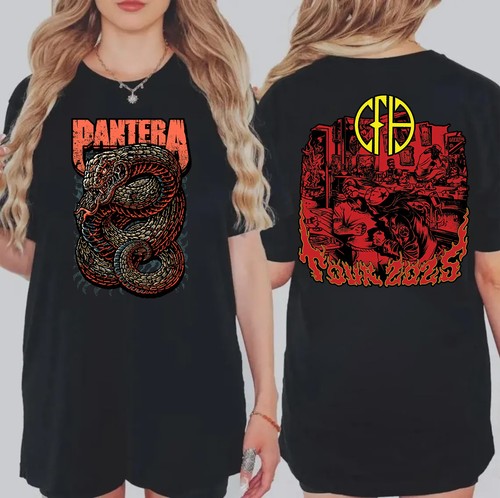 Pantera Band Tour Date 2025 Double-Sided T-Shirt, V01 The Family Fan ...