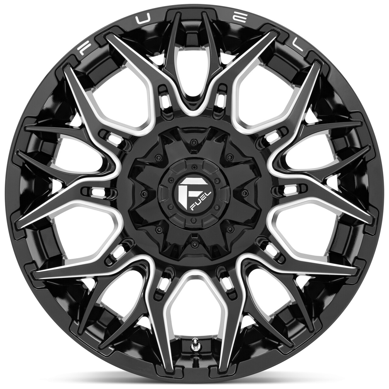 (4) Fuel D769 Twitch 22x12 5x4.5"/5x5" -44mm Black/Milled Wheels Rims ...