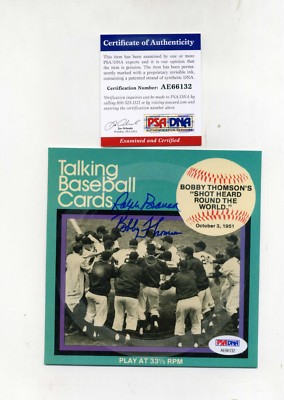 1979 CMC Talking Baseball Card #12 Thomson/Branca Dual Autograph "Shot ...