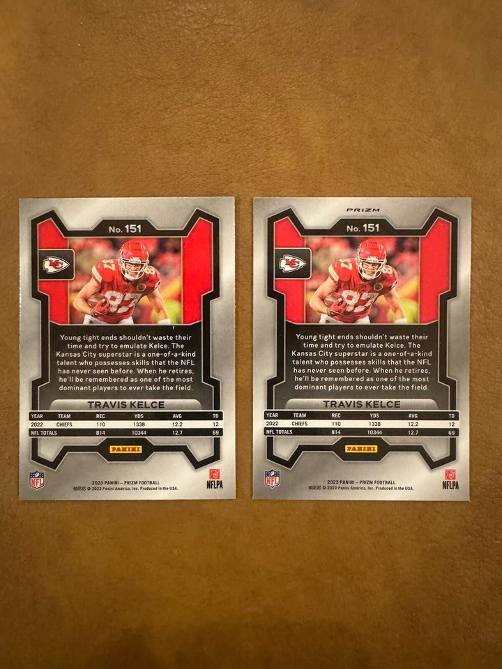 2023 Prizm Travis Kelce Silver Prizm & Base Card Chiefs - Taylor Swift ...