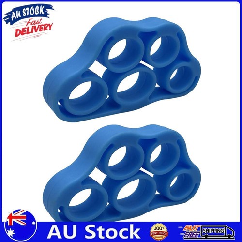 AU 2pcs Finger Strength Trainer Silicone Hand Grips Tension Ring (Light ...