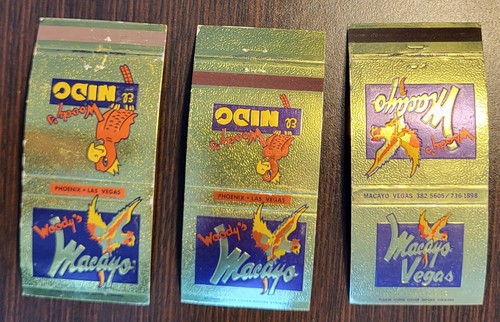 Matchcover Woody's Famous Mexican Food Phoenix Arizona Macayo Las Vegas ...