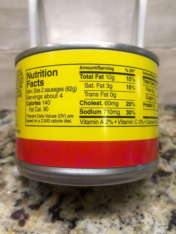 8 Big Cans Prairie Belt Smoked Sausage 9.5 oz Can Meat Chicken Pork ...