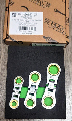 Vim Tools Nano Flex Stubby SAE Ratcheting Wrench Set 1/4" to 9/16" #FPRWS100 | eBay