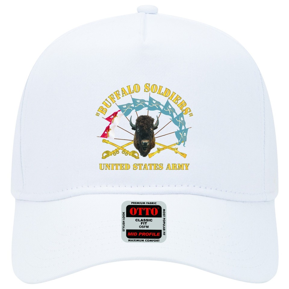 Baseball Cap - Buffalo Soldiers - Infantry - Cavalry Guidons w Buffalo ...