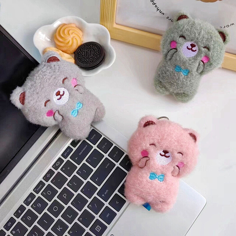 10.5cm Soft Cartoon Pinch Face Bear Pendant Doll Plush Pendant Keychain ...