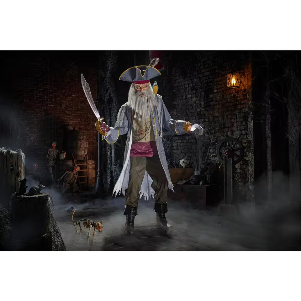 7' ANIMATED LED CAPTAIN CUTS SERVO PIRATE HALLOWEEN ANIMATRONIC - HOME ...