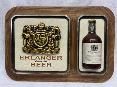 VINTAGE ERLANGER BEER SIGN PLASTIC 12" x 17 1/2” HALF BOTTLE | eBay