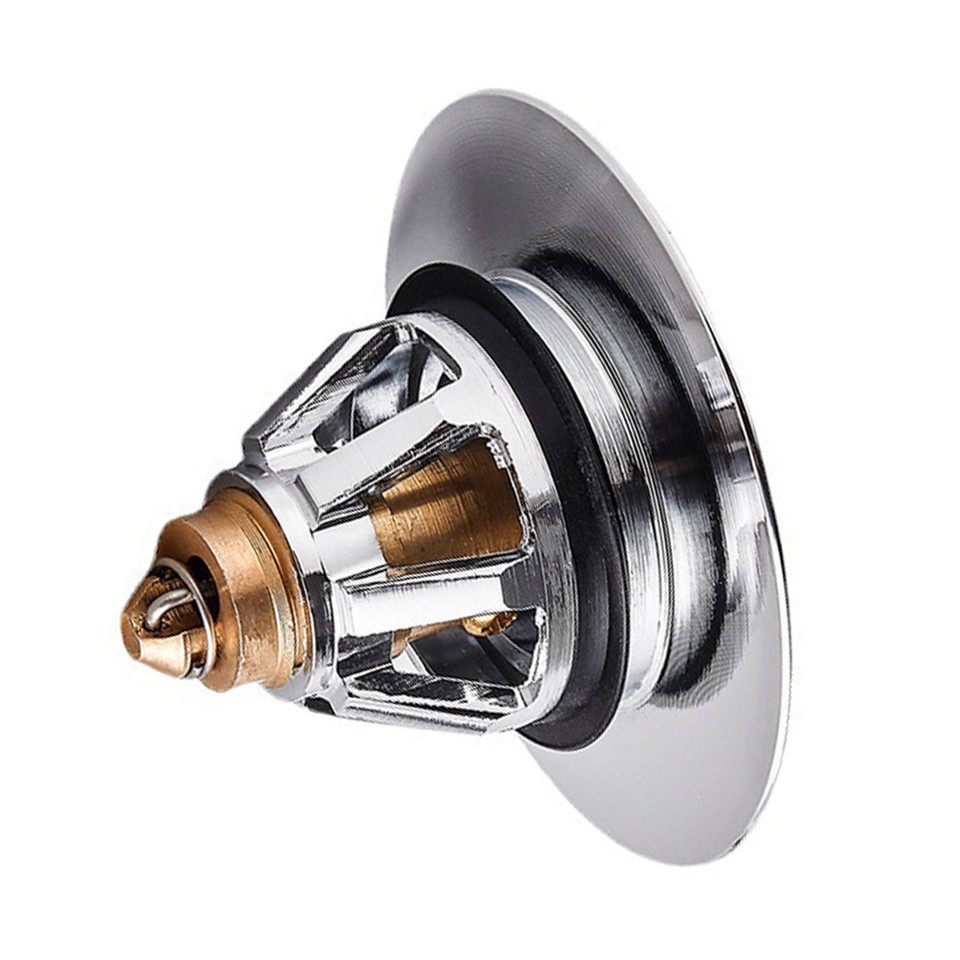 Stainless Easy Pop Up Basin Waste Bathroom Push Button Click Clack Plug ...