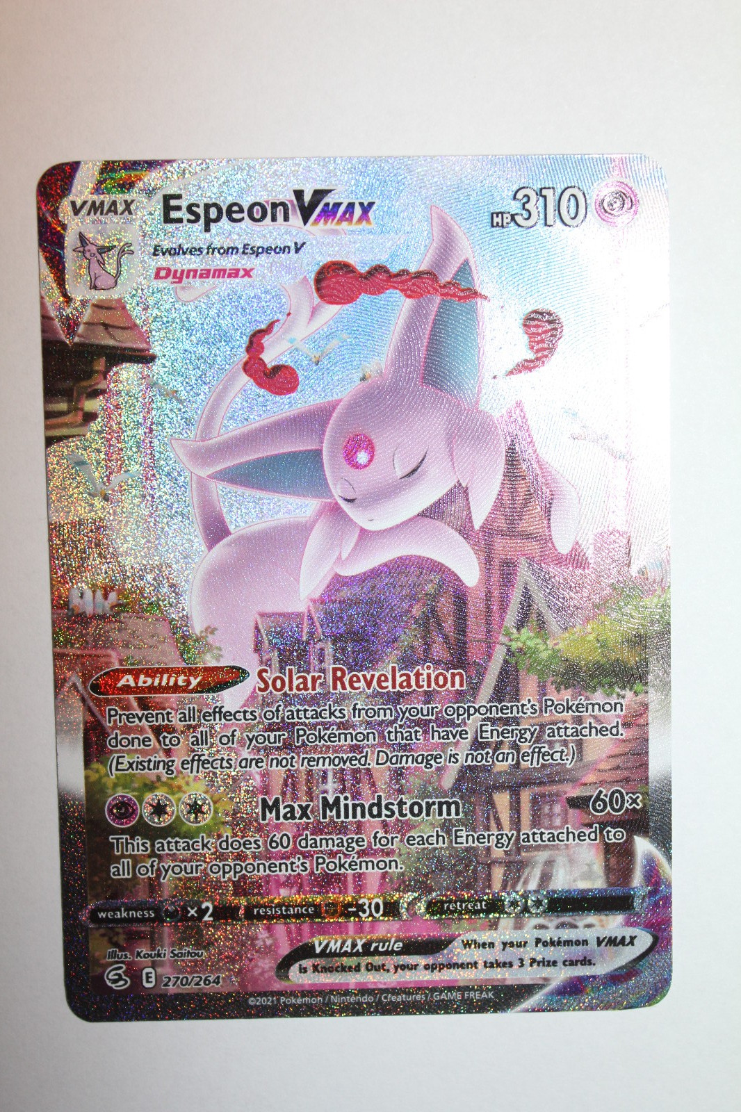 Espeon VMAX 2021 Sword & Shield: Fusion Strike #270/264 Holo (Alternate ...