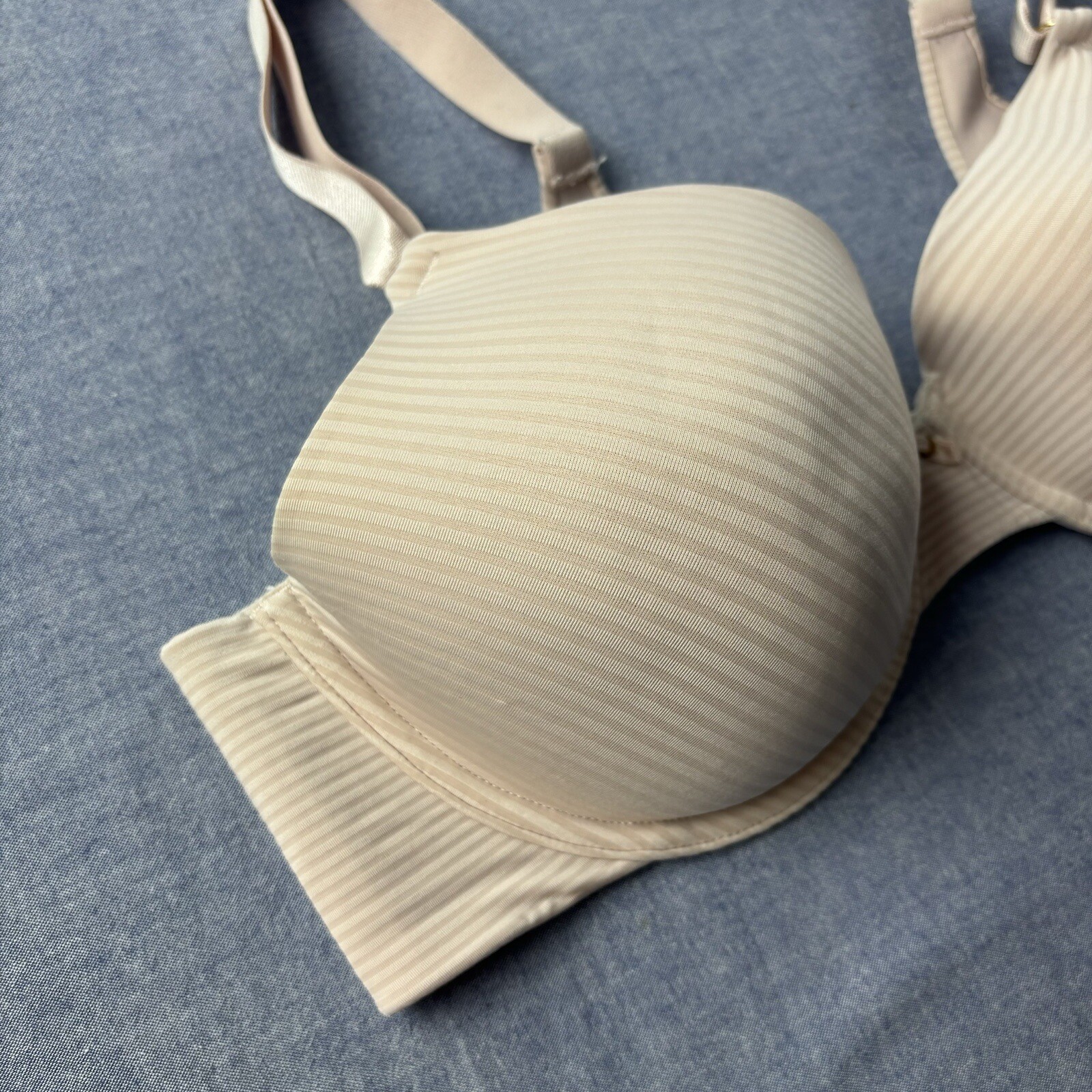 Vanity Fair Beauty Back Full-Coverage Bra 75345 Nude Stripe Size 38B | eBay