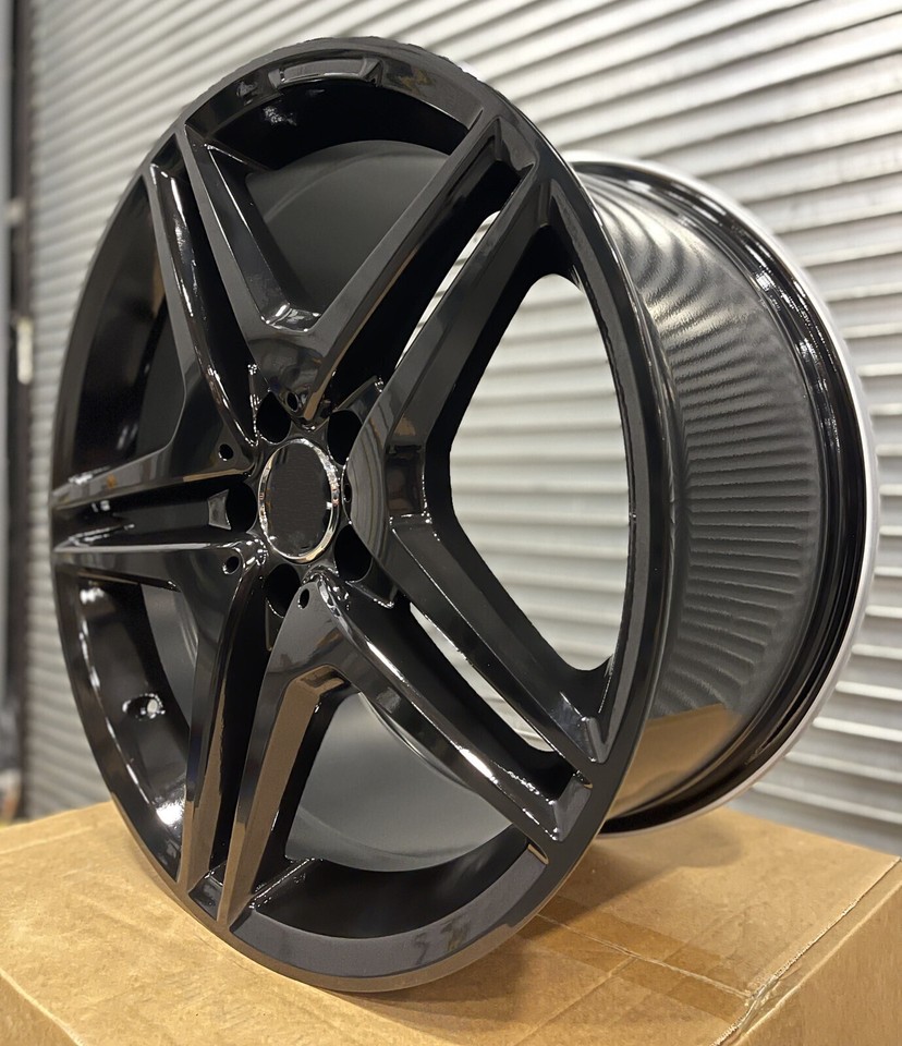 Set of 4 18x8.5" Matte Black Mercedes Benz AMG Wheels Rim C43 E63 C300 ...