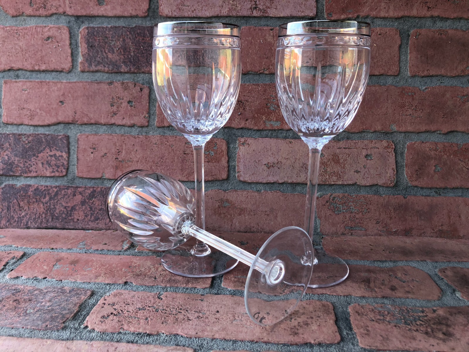 Lenox Glassware Vintage Jewel Platinum Water Goblets Set Of 3 Made In ...