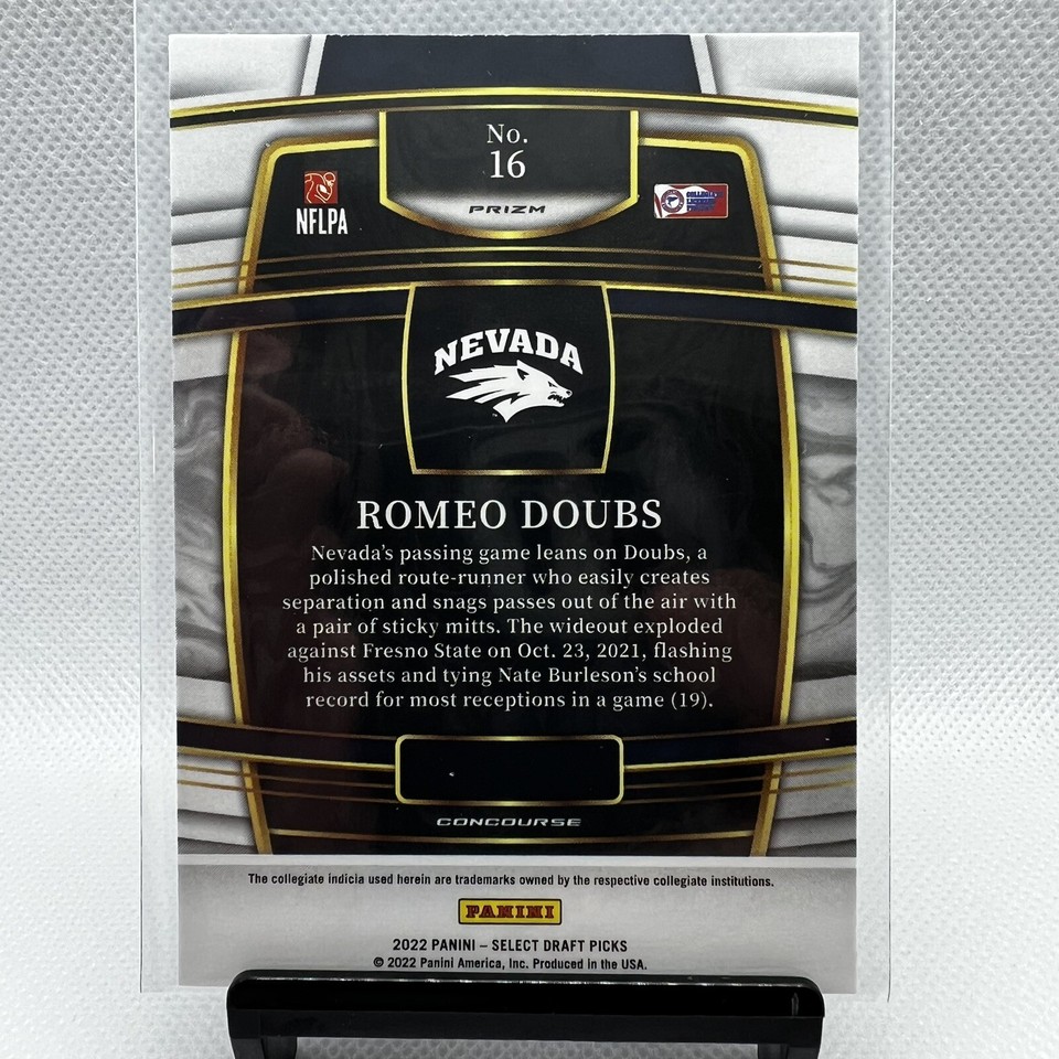 2022 Select Draft Picks Concourse Base Silver #16 Romeo Doubs - Nevada ...