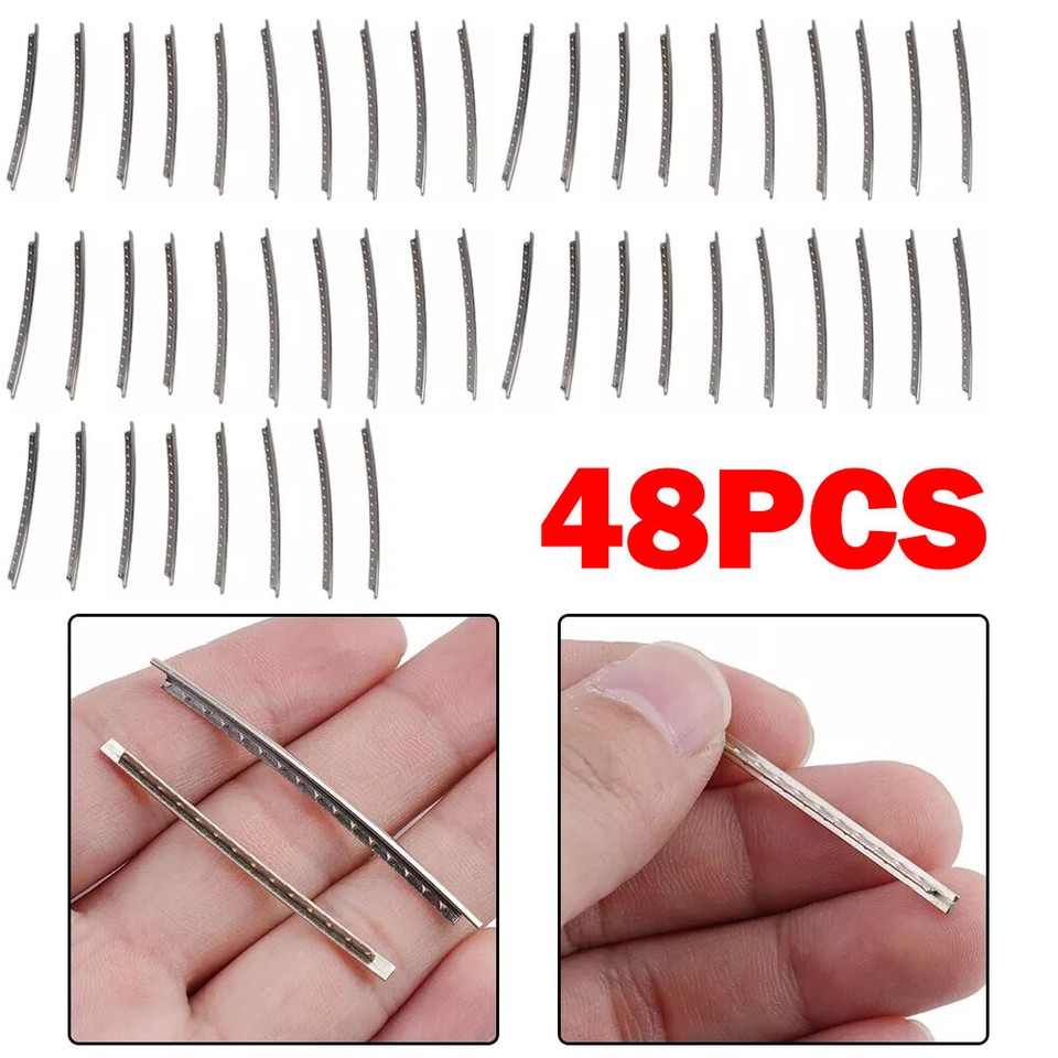 48PACK Stainless Steel 2.9mm Electric Guitar Fret Wire 24 Fingerboard ...