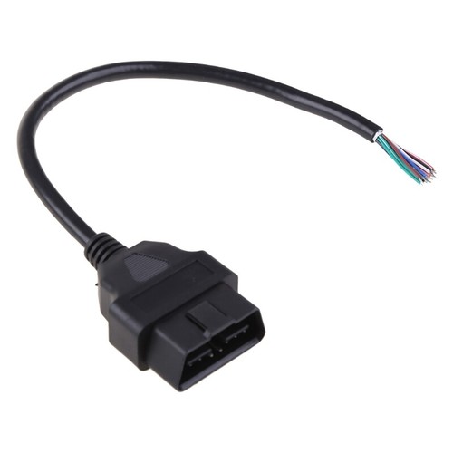 OBD2 16Pin Male Plug Adapter Opening Cable Connector For Extension Auto ...