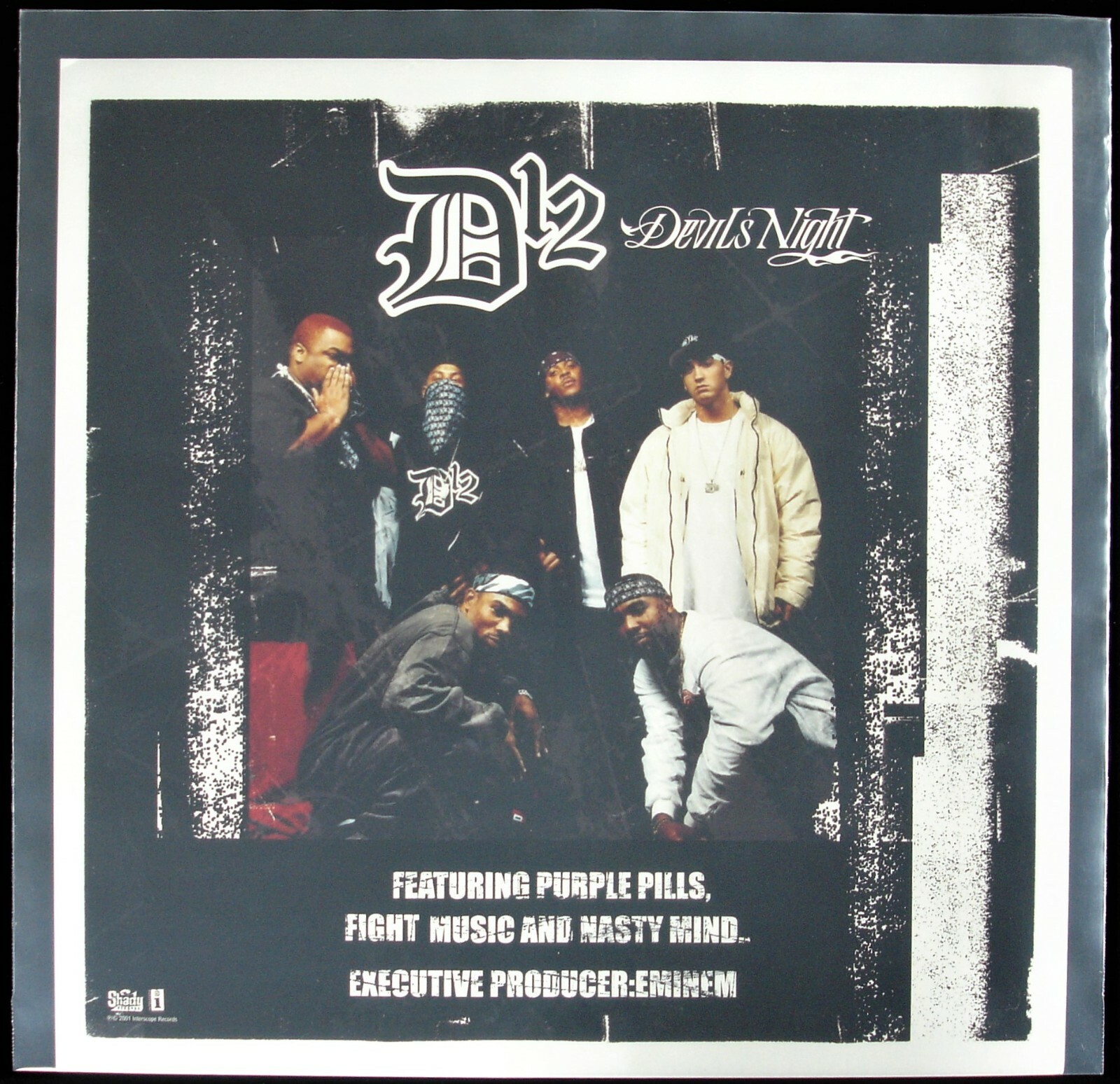 D12 "DEVILS NIGHT" 2001 PROMO POSTER/FLAT 2-SIDED 12X12 ~RARE~ HTF *NEW ...