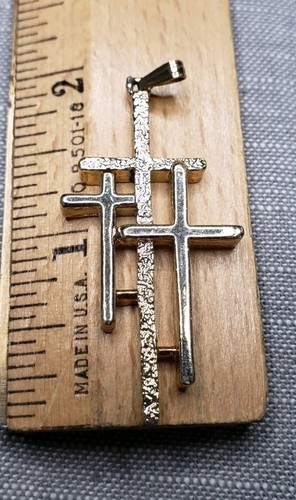 Vintage Pendant Medal Gold Tone Multiple Cross Crucifix A4 | eBay