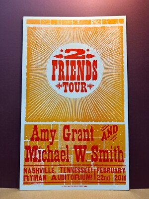 Amy Grant Michael w Smith Ryman 2011 2 friends tour HATCH SHOW PRiNt ...