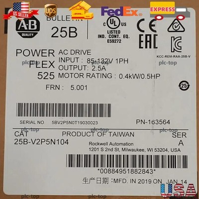 NEW AB 25B-V2P5N104 Powerflex 525 AC Drive Controller 25BV2P5N104 # US ...