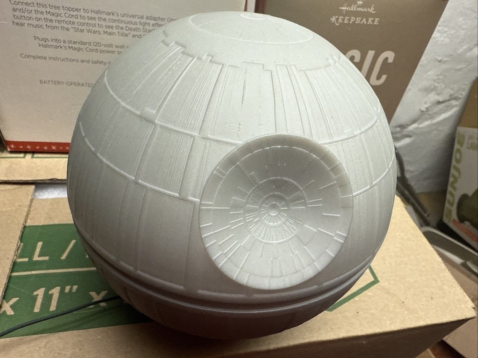 Hallmark Keepsake Death Star Tree Topper With Remote, Magog Cord And ...