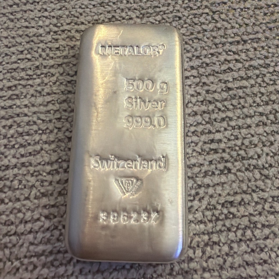 Metalor Fine Silver 500g Bullion Bar (396237 certificate) | eBay UK
