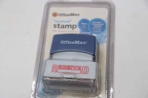Office Max Pre-Inked Message Stamps 1-Color Received w/ Date Red ...