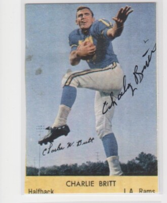CHARLIE BRITT LOS ANGELES RAMS AUTOGRAPHED PHOTO CARD | eBay