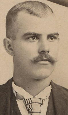 MAN WITH FUZZY MUSTACHE. CABINET CARD. WAYNESBURG, PA. | eBay