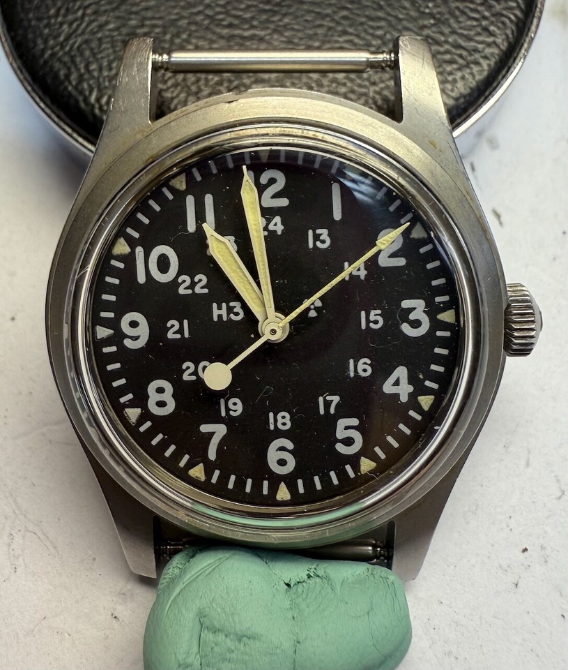 Hamilton 1983 H3 Military Khaki, MIL-W-46374B, 39988, Swiss 17 Jewel ...