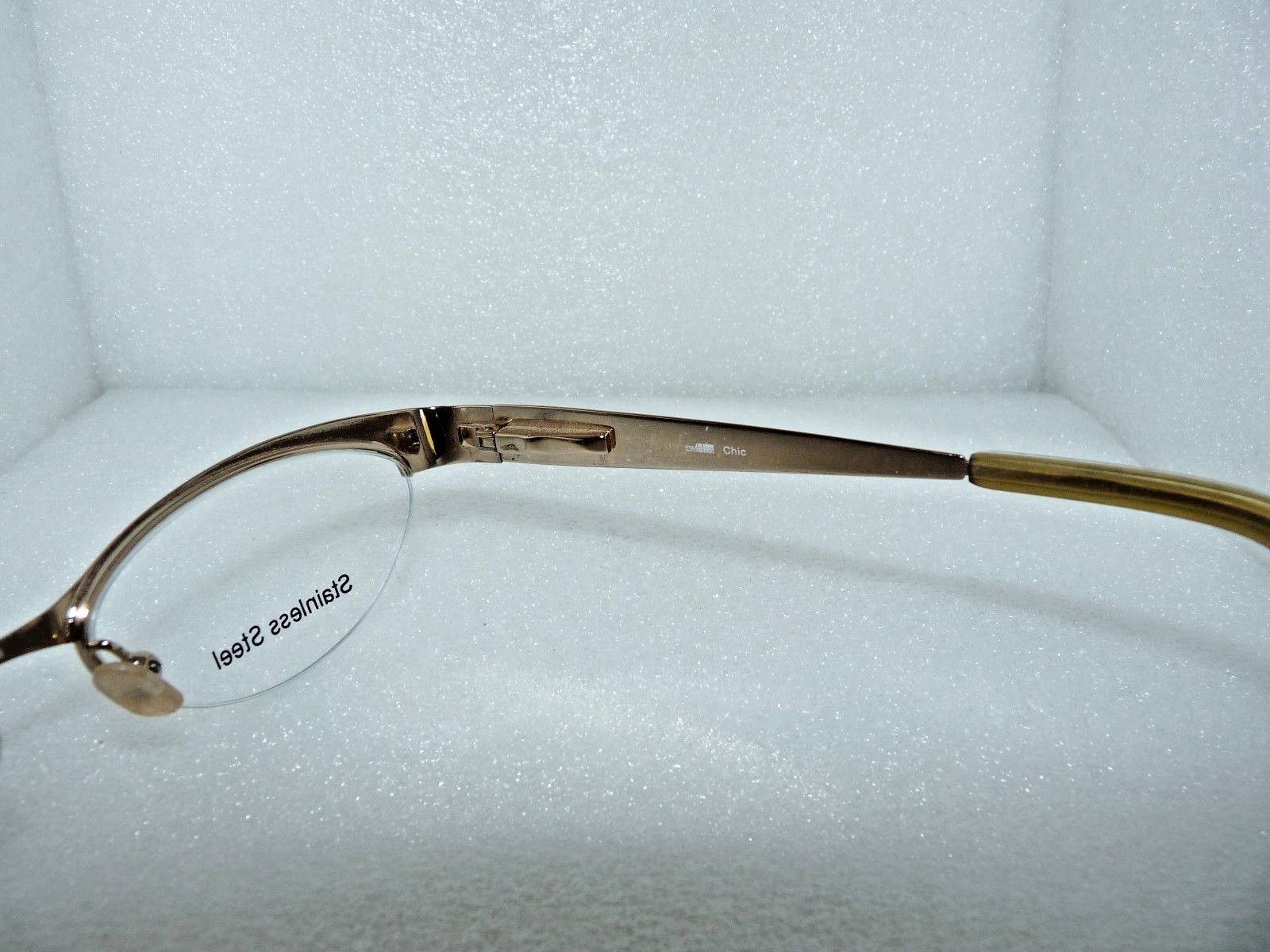 NEW CW BLISS KENMARK CHIC STAINLESS STEEL EYEGLASSES GLASSES FRAMES 49 ...