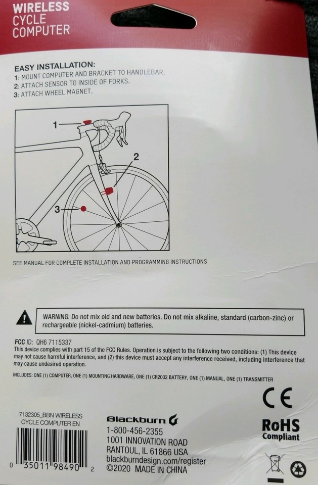 Blackburn Wireless Cycling Computer Speedometer Odometer Clock 14 ...