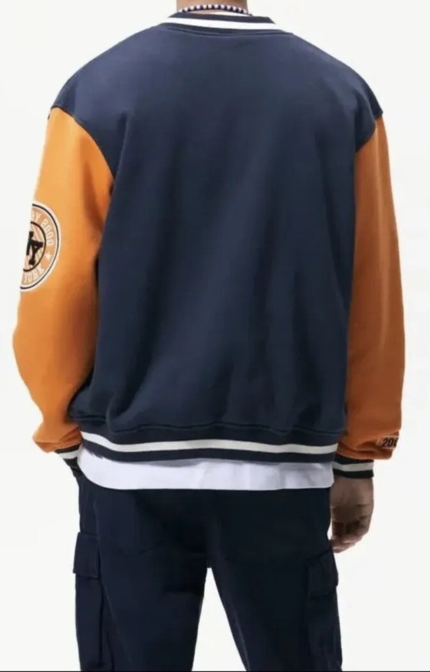 Zara Patch BOMBER JACKET New York Orange & Blue NY Baseball Men’s ...
