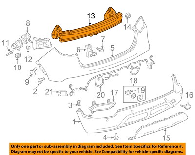 GM OEM 13-22 Encore,Trax Rear Bumper Bumper Components-Impact Bar ...