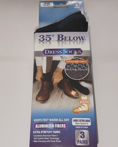 35 Below Dress Socks WOMEN's 3 Pairs: Black/Blue/Brown "One Size" Fits ...