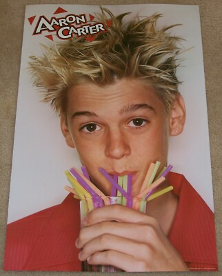 AARON CARTER OFFICIAL "STRAWS" POSTER *MEGA RARE* 2001 AARON'S PARTY ...