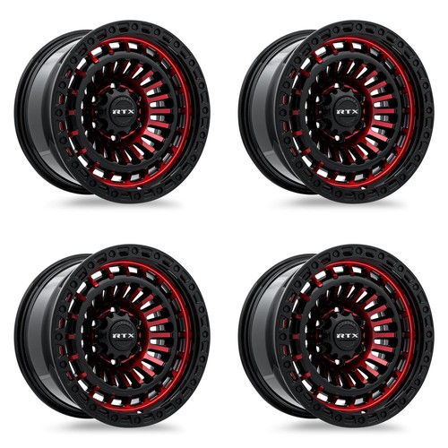 NEW Set of 4 Wheels 18in Gloss Black Machined Red Fits Jeep OEM Level ...