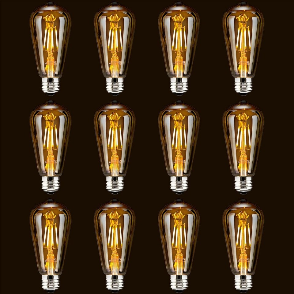Retro Amber Glass Light Bulbs - Flicker-Free Dimming | eBay