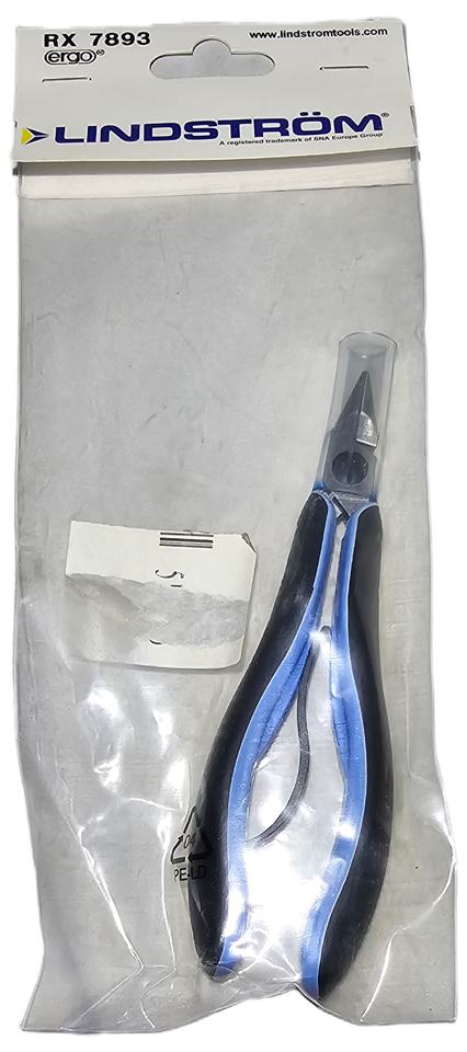 Lindstrom RX-7893 ERGO Short Snipe Nose Pliers w Dual-Component ...