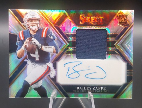 Bailey Zappe 2022 Panini Select /199 Rookie Patch Auto RPA Silver Prizm ...